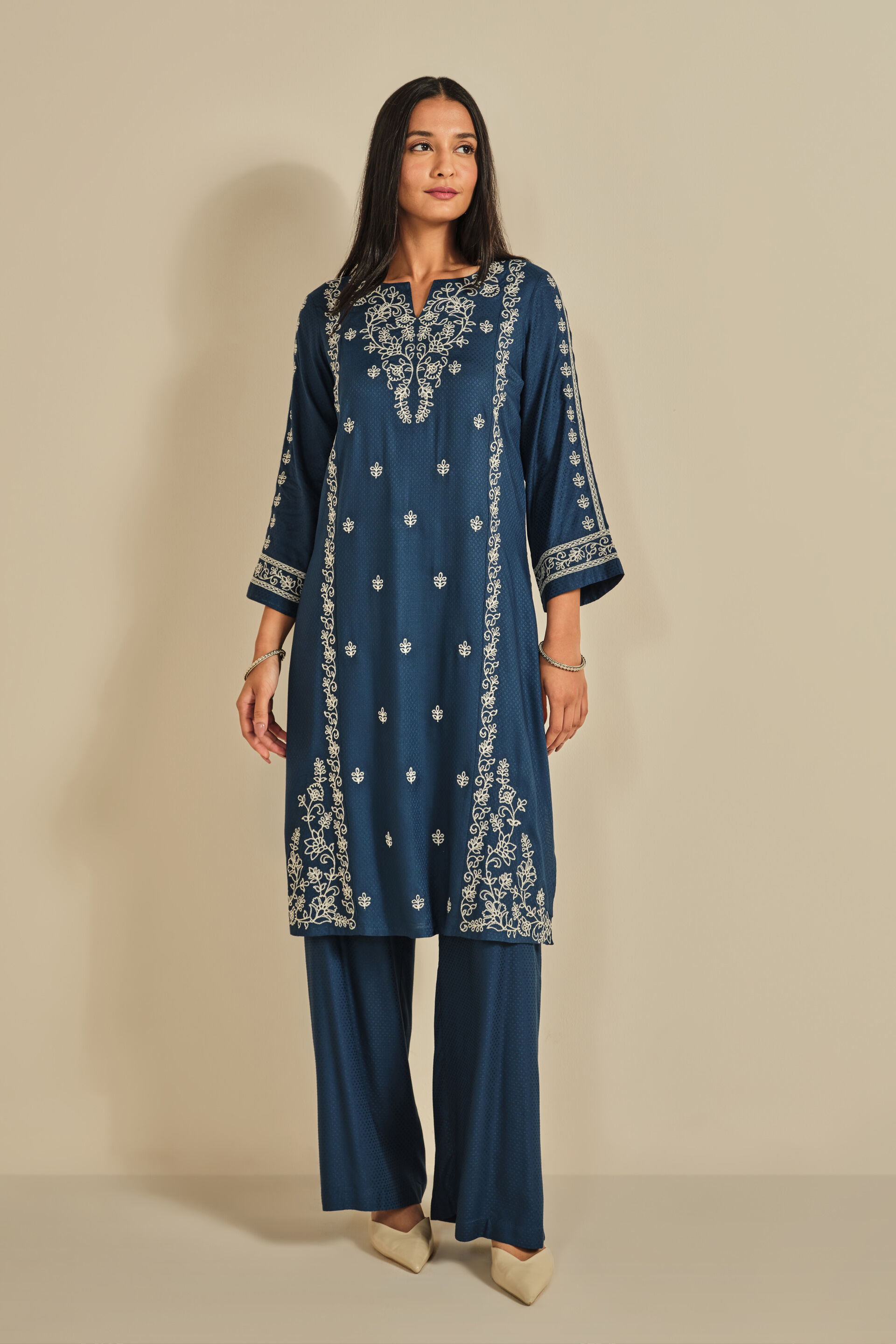 Buy Manmohak Indigo Kurta Set Online In India at Global Desi F25H822P ...