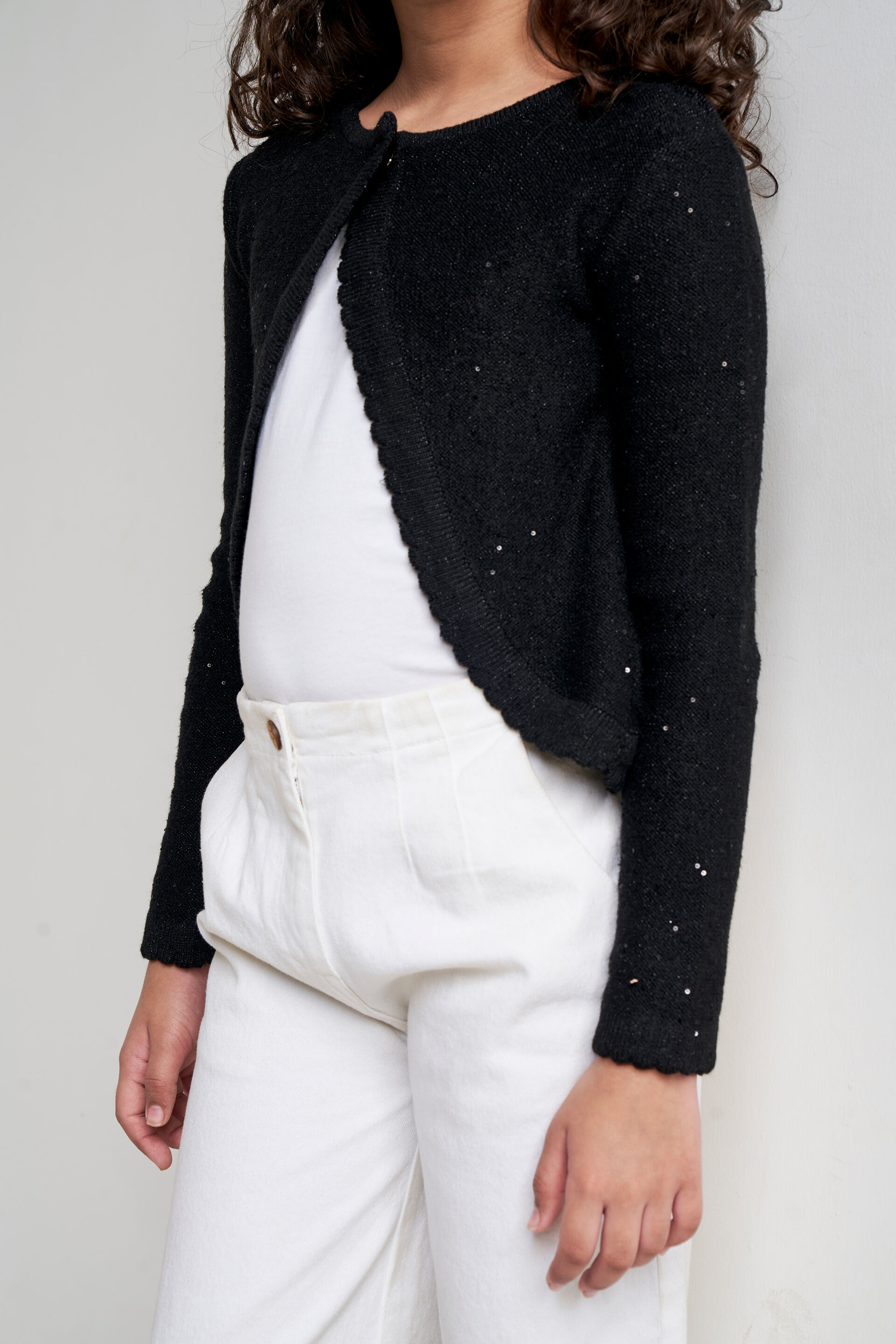 Buy Black Solid Curved Shrug Online for Women from AND India ...