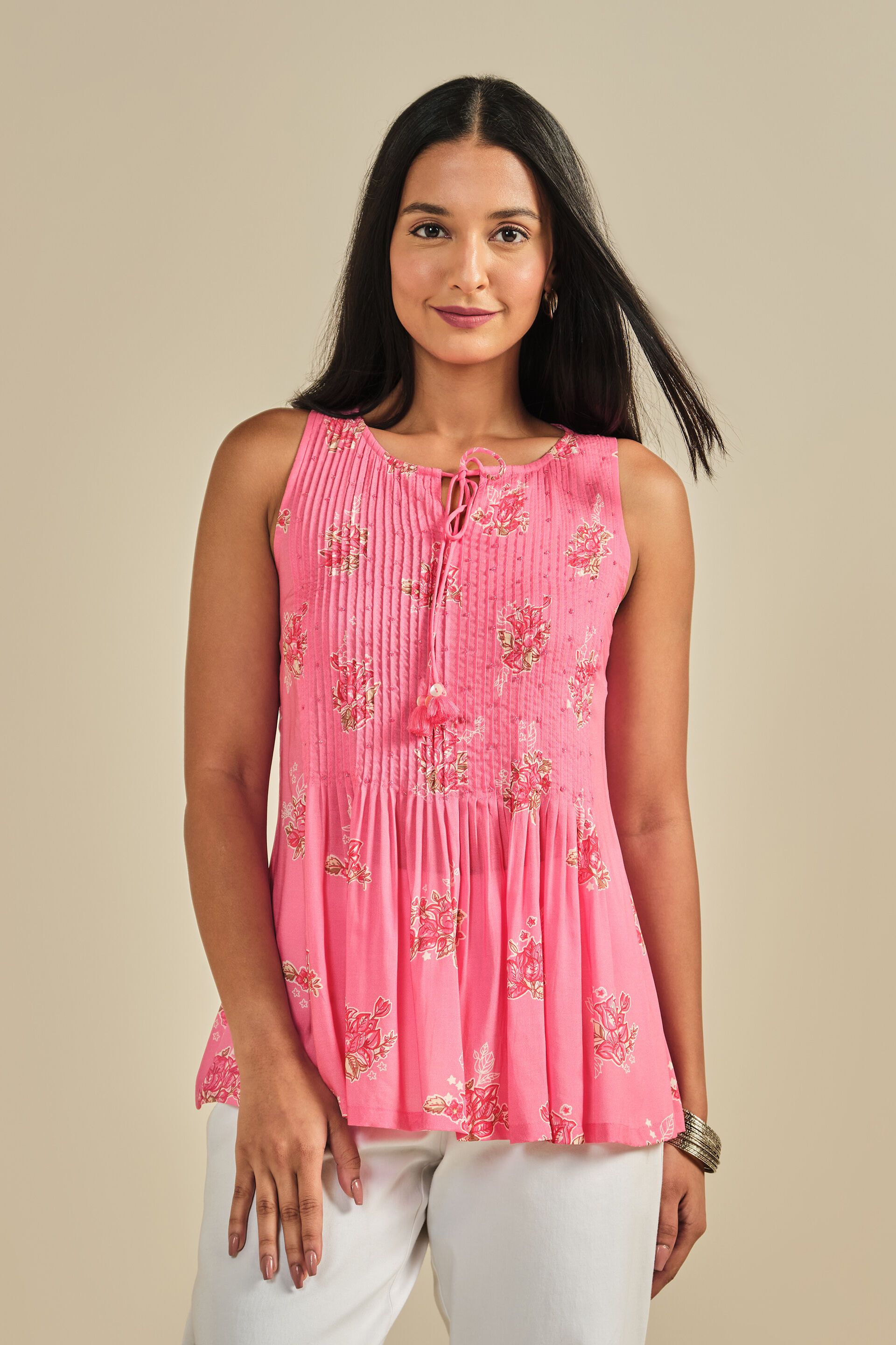 Buy Pataka Floral Modal Top Online for Women from Globaldesi 8909300093243