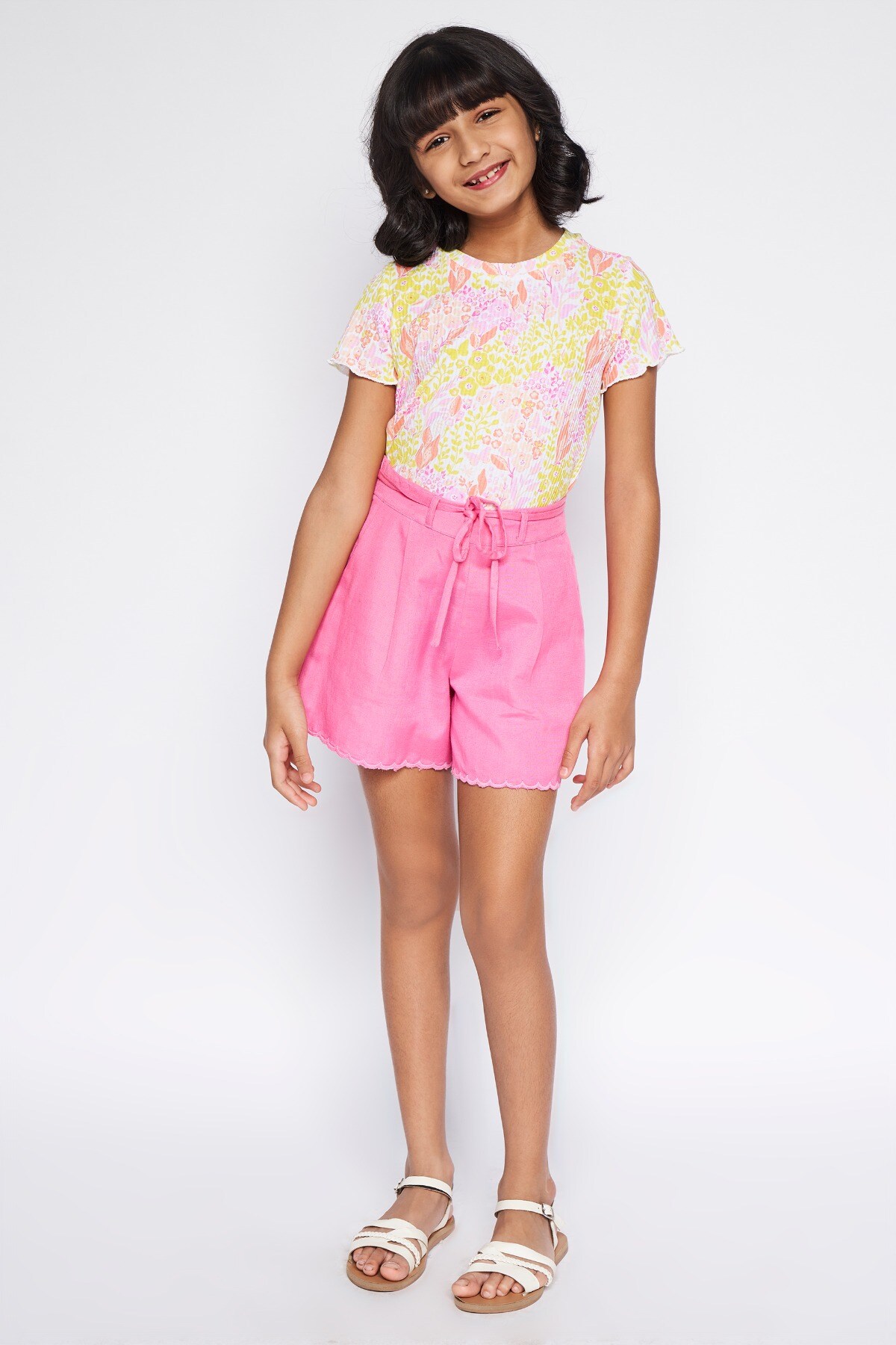 Buy Pink Tie-Ups Solid Shorts Online for Women from Globaldesi ...